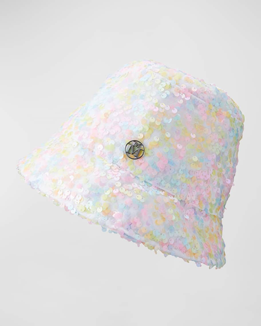 Maison Michel Pastel Sequins Bucket Hat | Neiman Marcus