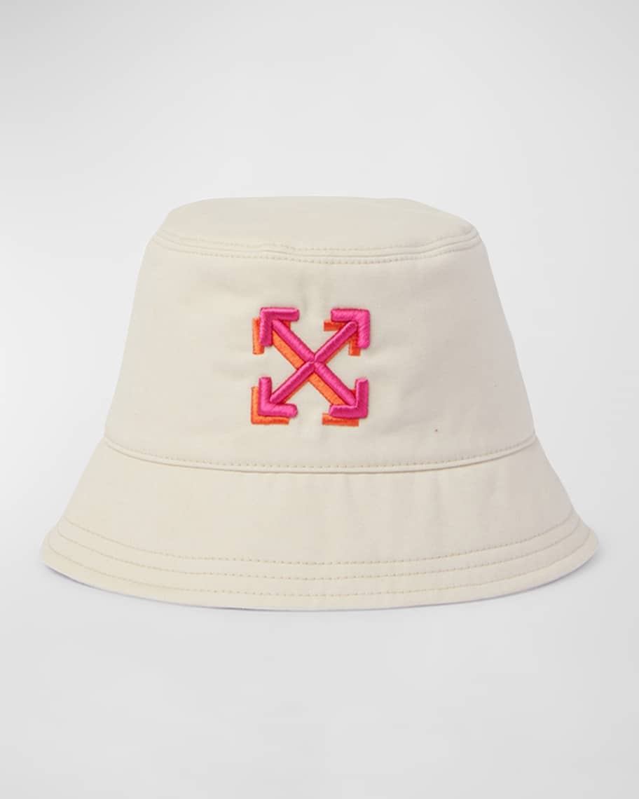 Off-White Embroidered Two-Tone Arrow Bucket Hat | Neiman Marcus
