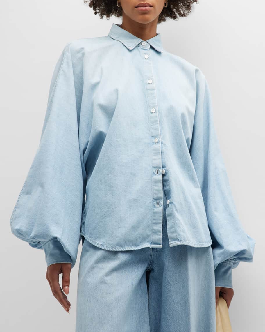 MADE IN TOMBOY Claire Button-Front Top | Neiman Marcus