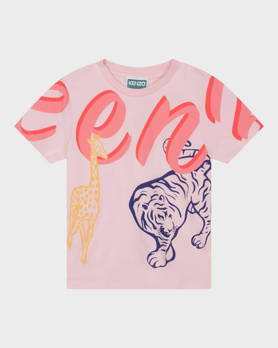 Kenzo Girl's Multi Graphics Logo-Print T-Shirt, Size 6-12 | Neiman Marcus
