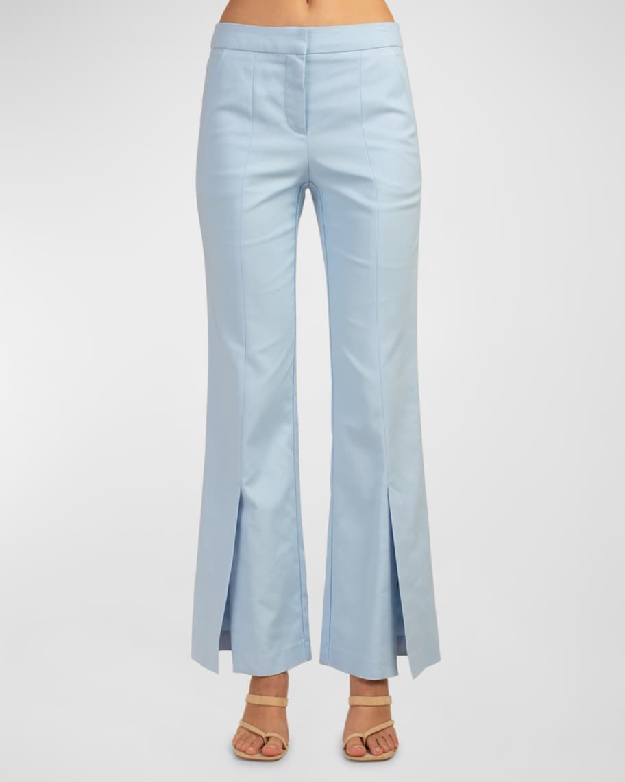 Trina Turk Daydream Slit-Front Flare Pants | Neiman Marcus