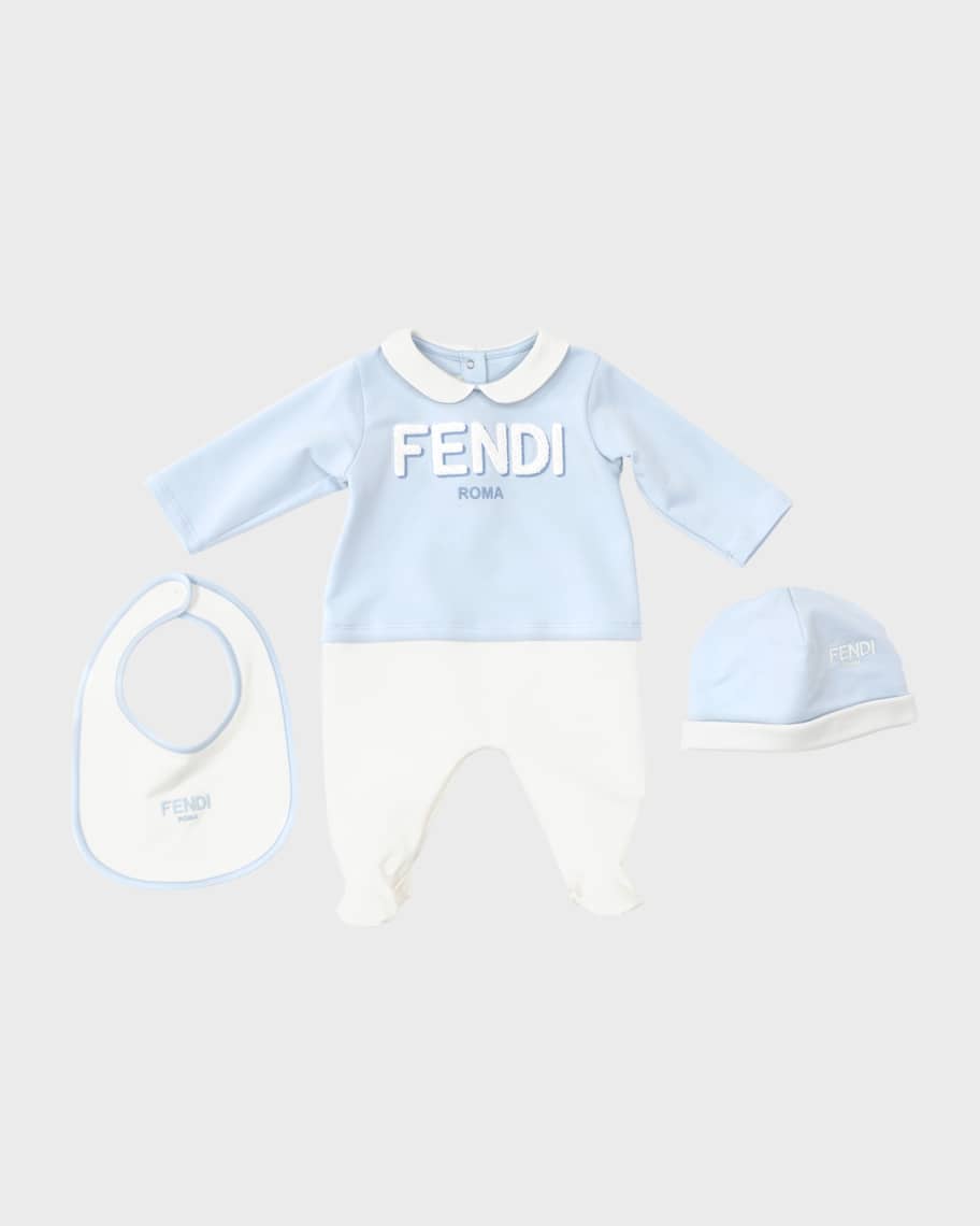 Fendi Boy's Logo-Print 3-Piece Gift Set, Size Newborn-6M | Neiman Marcus