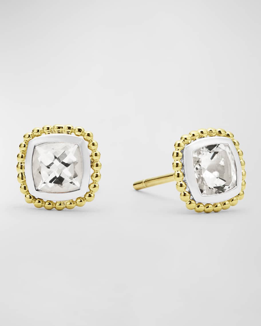 LAGOS Rittenhouse White Topaz Stud Earrings in 18K Gold and Sterling ...