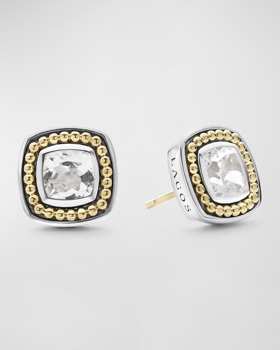 LAGOS Rittenhouse 18K Gold Caviar Topaz Stud Earrings in Sterling ...
