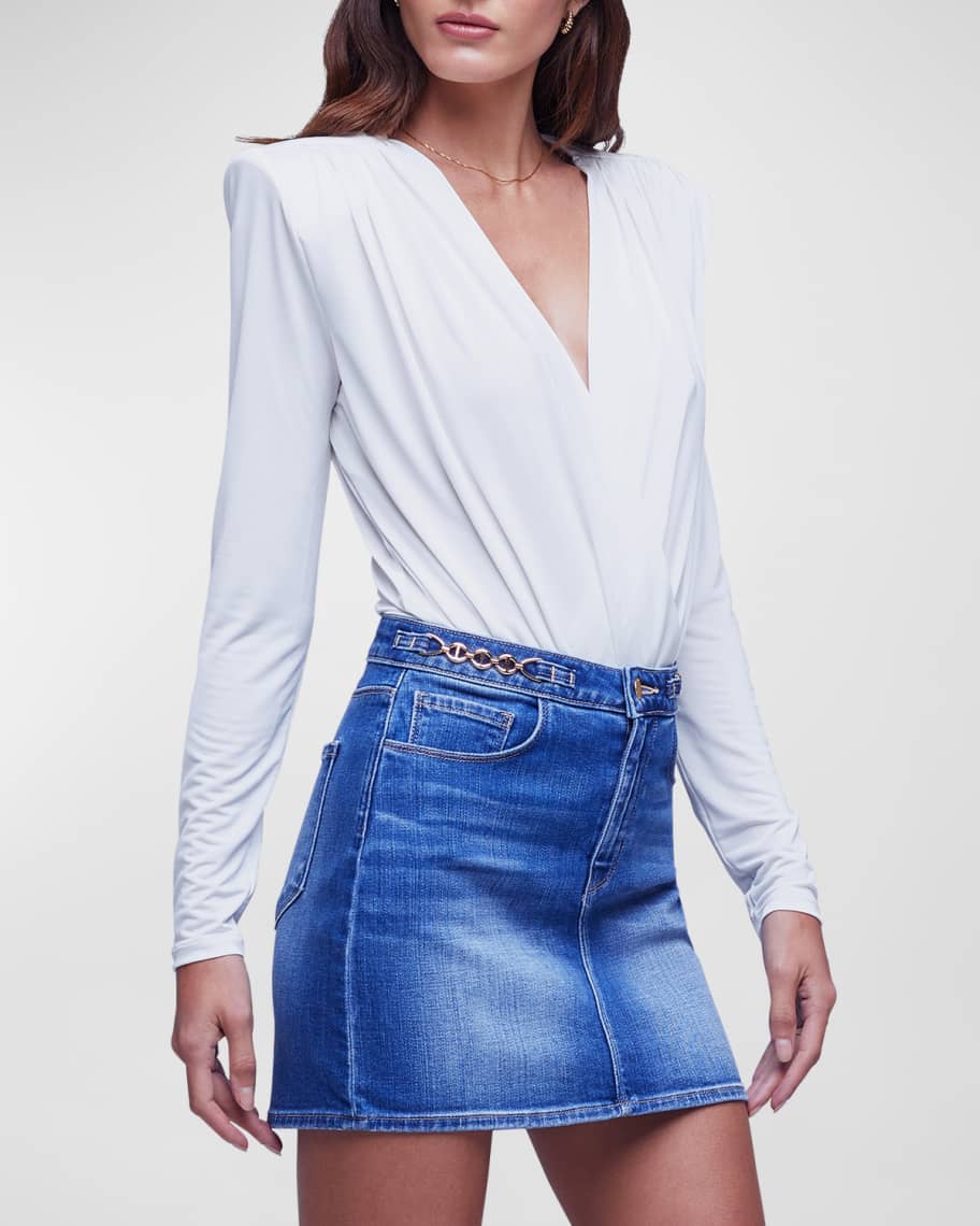 L'Agence Kallie Crossover Bodysuit | Neiman Marcus