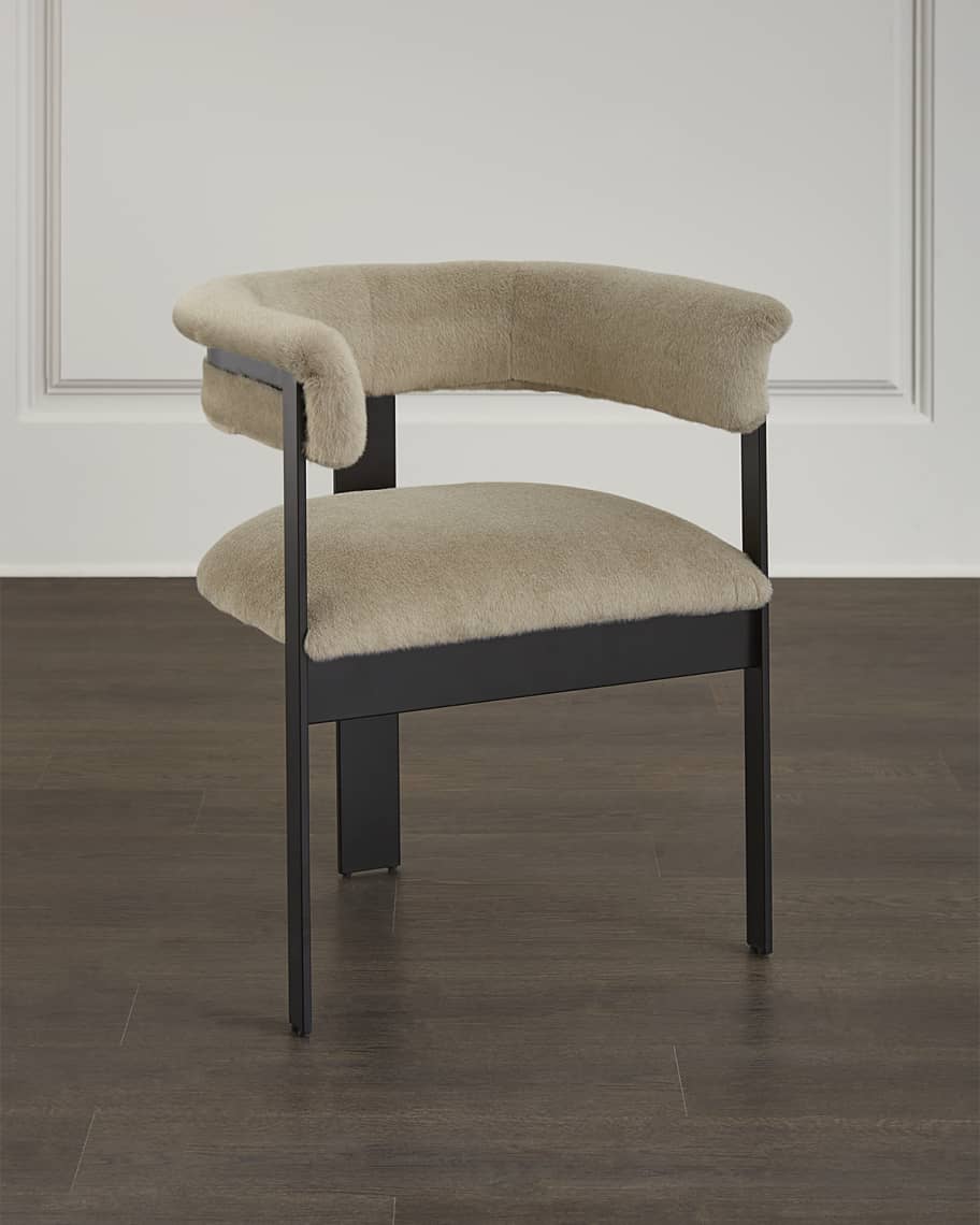 Interlude Home Darcy Fawn Faux Fur Dining Chair | Neiman Marcus