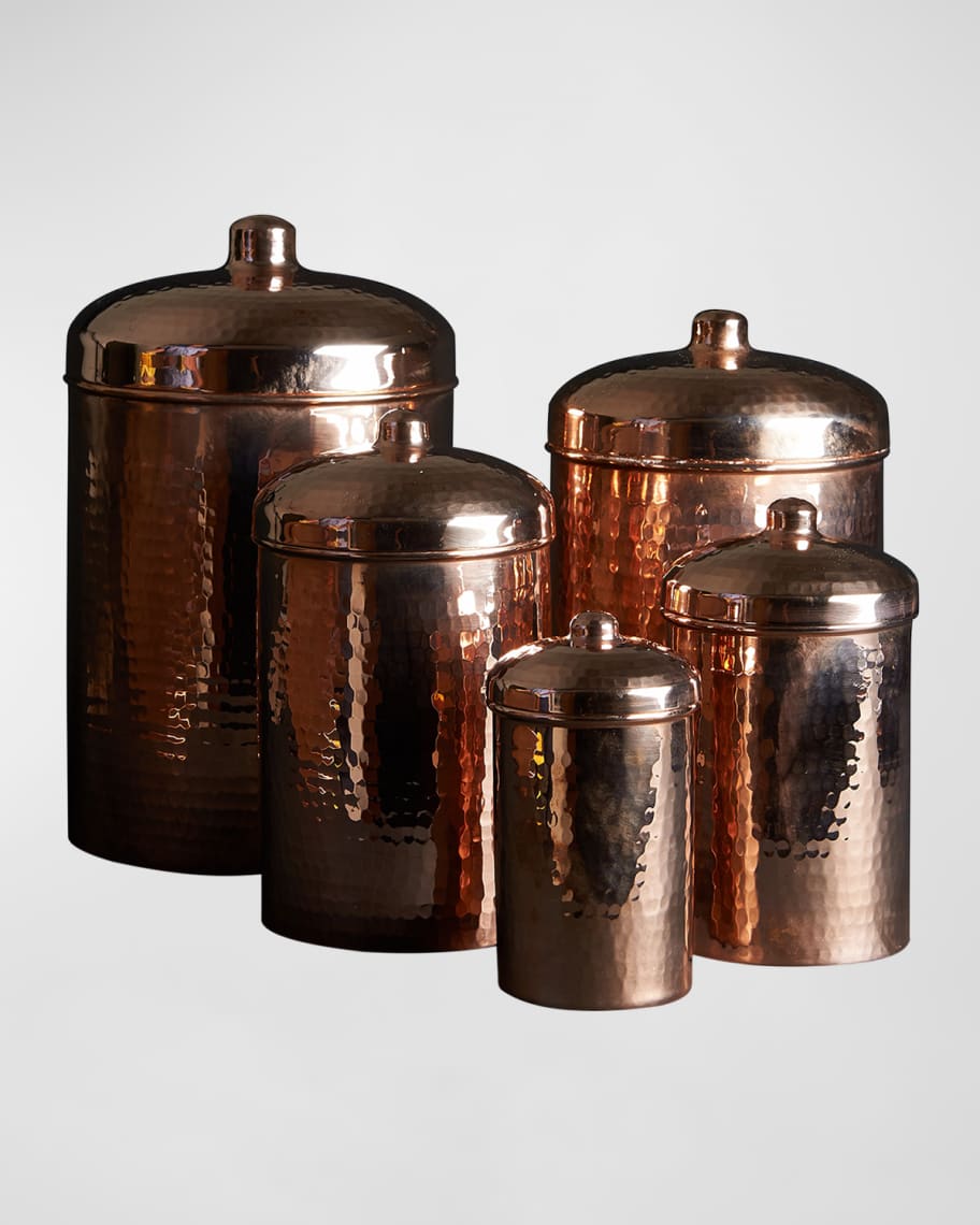 Sertodo Copper Complete Hammered Copper Canister Set, 5-Piece | Neiman ...