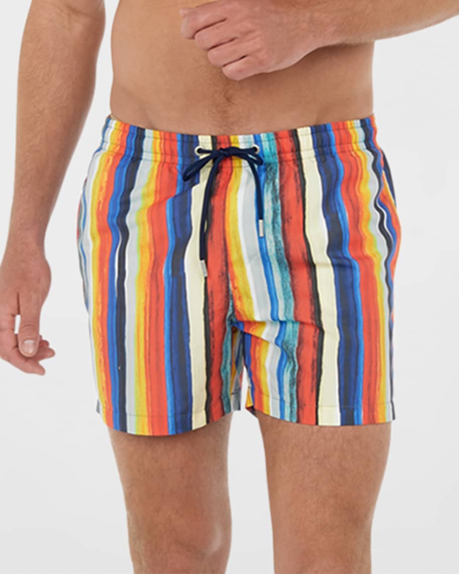 HOM Men's Multicolor Striped Beach Boxer | Neiman Marcus