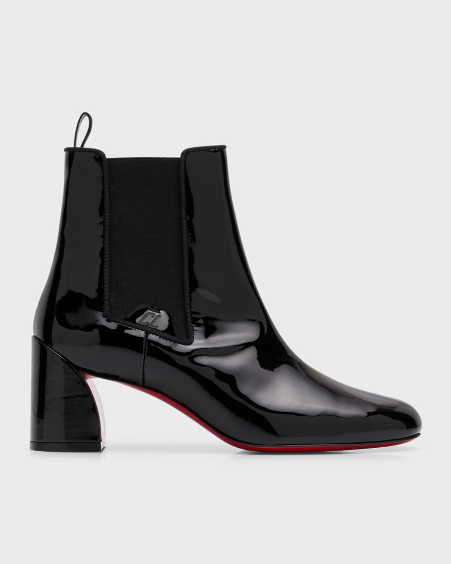 Christian Louboutin Patent Red Sole Chelsea Ankle Boots | Neiman Marcus