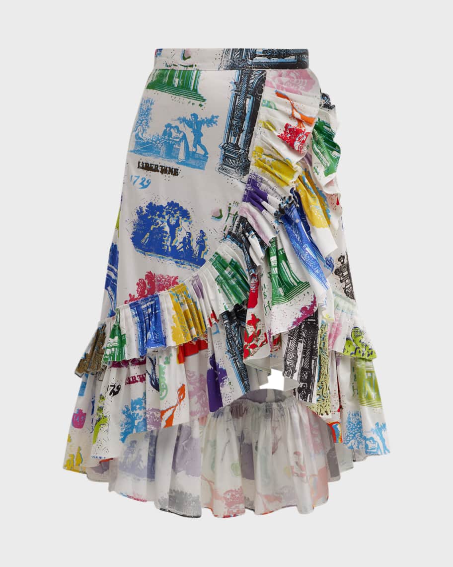 Libertine Larc De Libertine Summer Ruffled Midi Wrap Skirt | Neiman Marcus