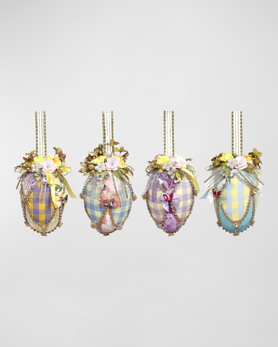Mark Roberts Easter Eggs Plaid, Set of 4 - 6" | Neiman Marcus