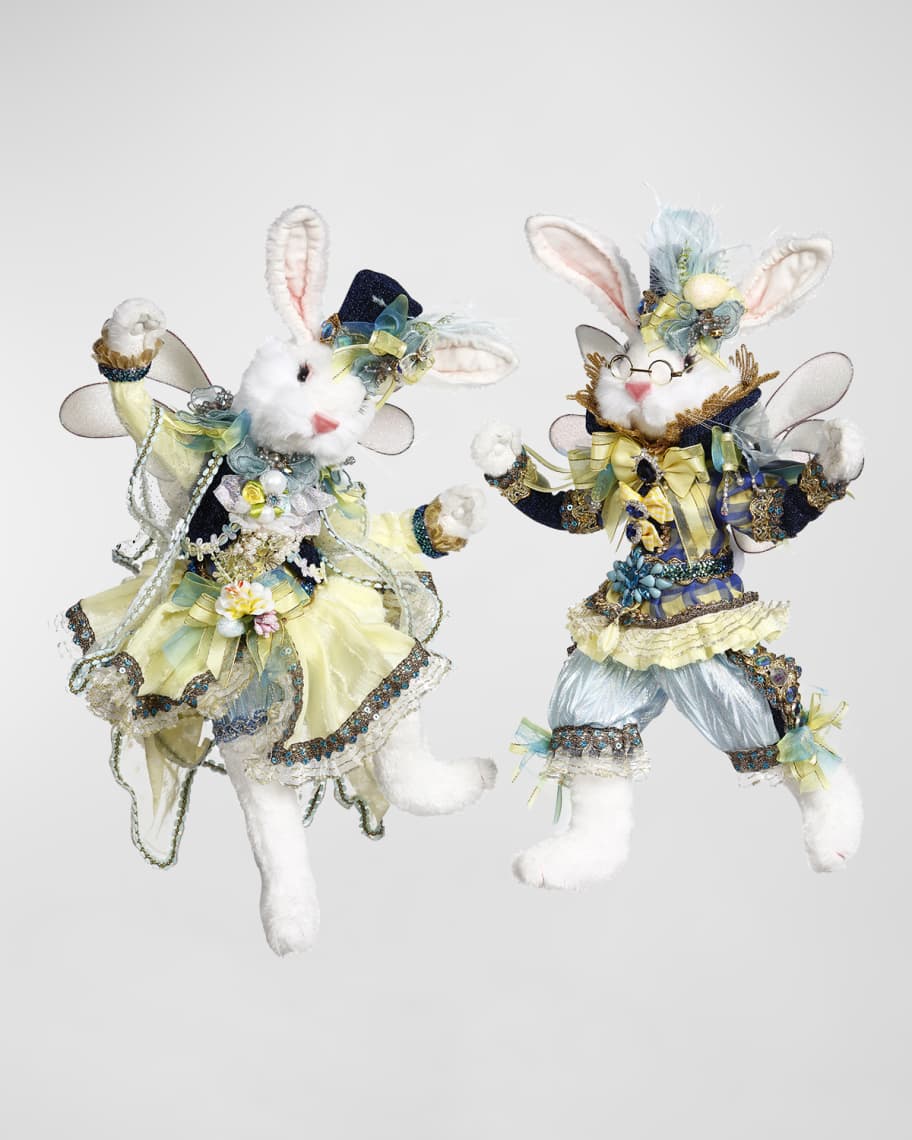 Mark Roberts Mr. and Mrs. Festive Rabbit Fairy, Medium, Set of 2- 17 ...