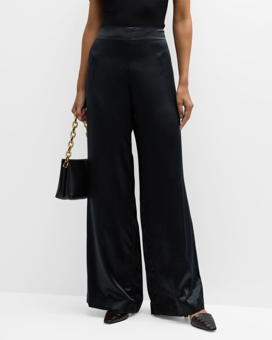 Tove Devon Silk Wide-Leg Pull-On Trousers | Neiman Marcus
