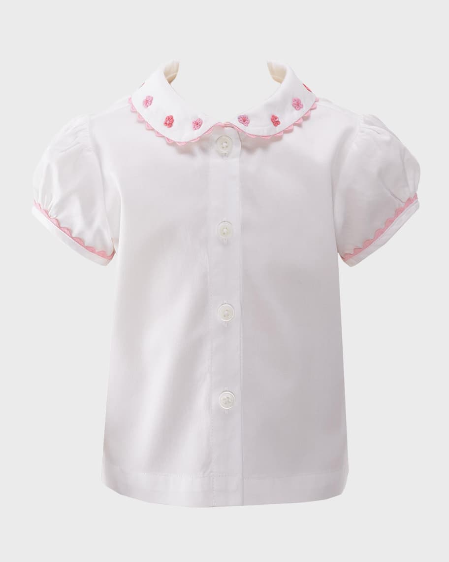 Rachel Riley Girl's Daisy Hand Embroidered Blouse, Size 6M-24M | Neiman ...