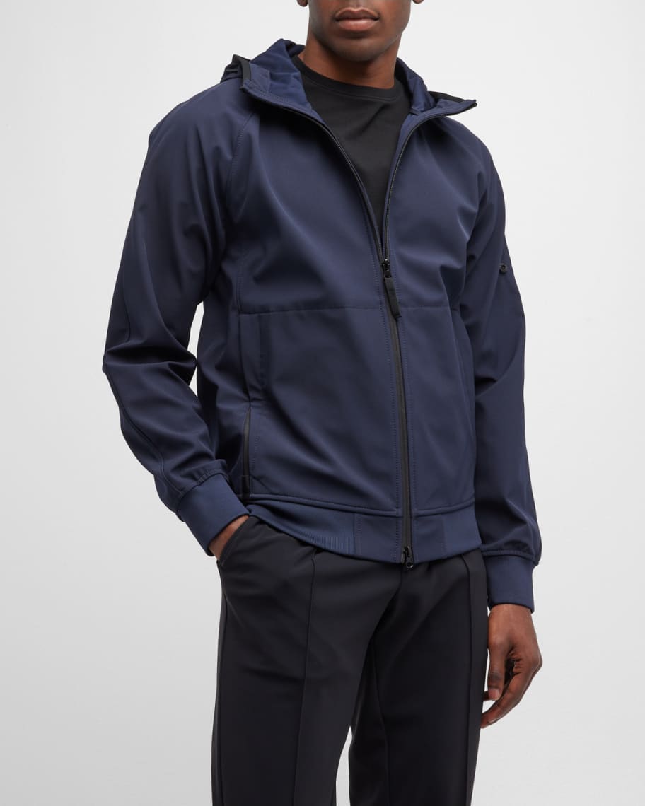 Stone Island Men's Soft Shell Hooded Jacket | Neiman Marcus