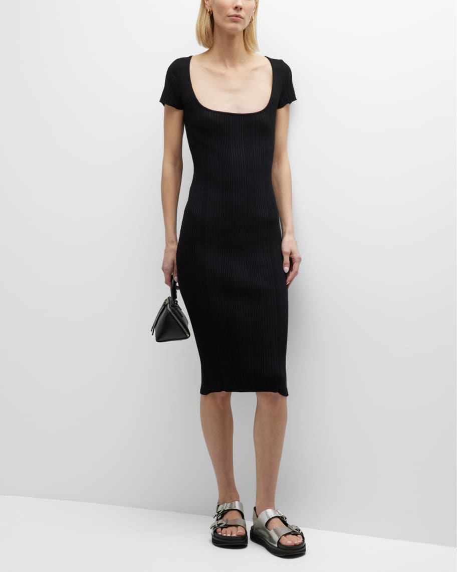 Iro Phoebe Ribbed Scoop-Neck Midi Dress | Neiman Marcus
