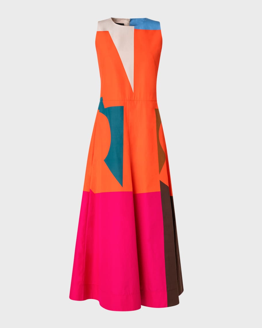 Akris Akris Block Print Poplin Dress | Neiman Marcus