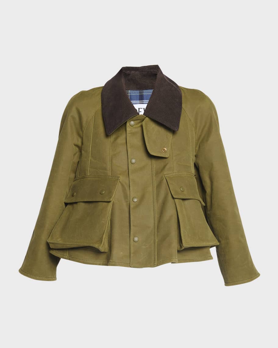 Loewe Short Trapeze Parka Jacket with Patch Pockets | Neiman Marcus