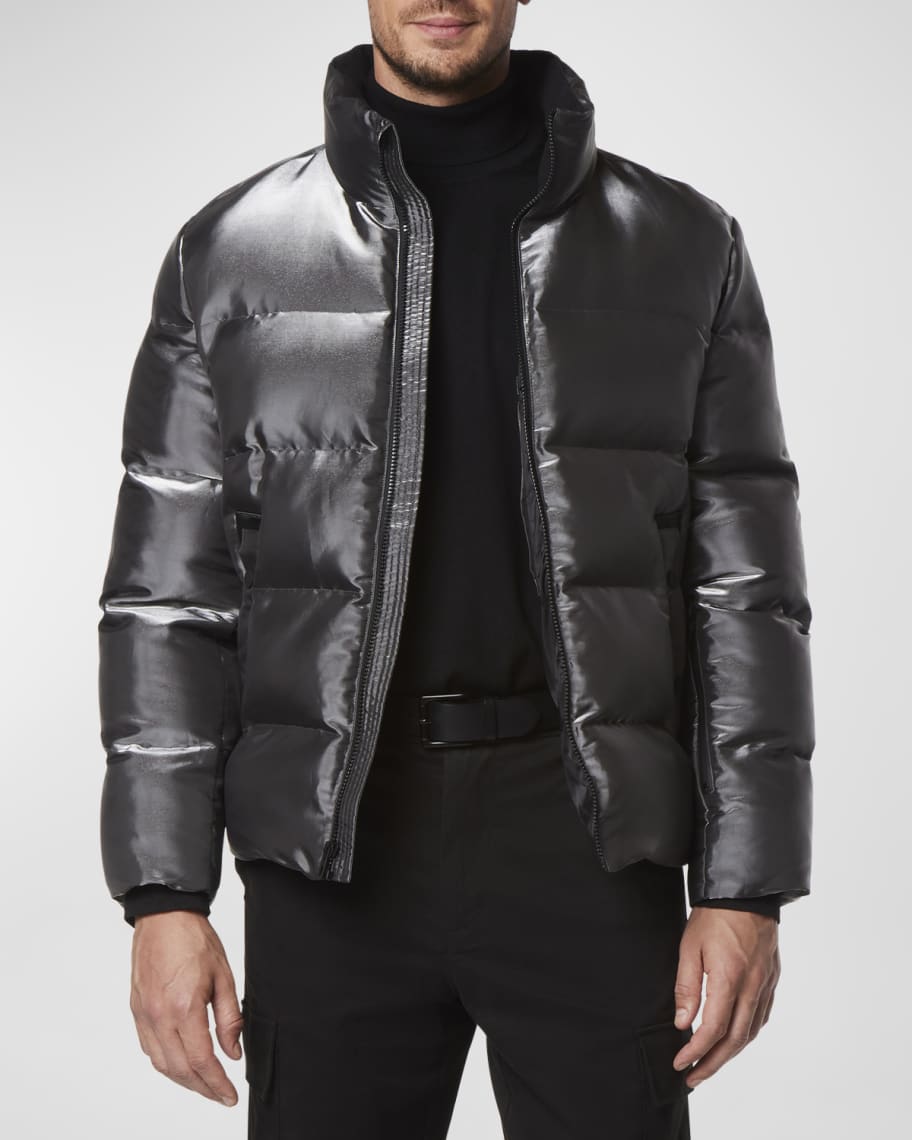 Andrew Marc Men's Gallium Metal Luxe Jacket | Neiman Marcus
