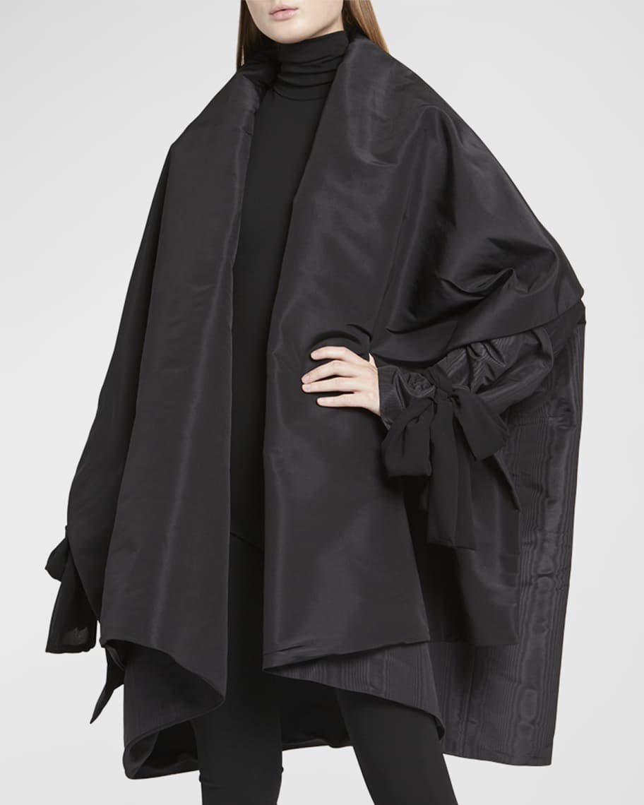 Dolce&Gabbana Faille Moire Wrap Coat With Exaggerated Shawl Collar ...