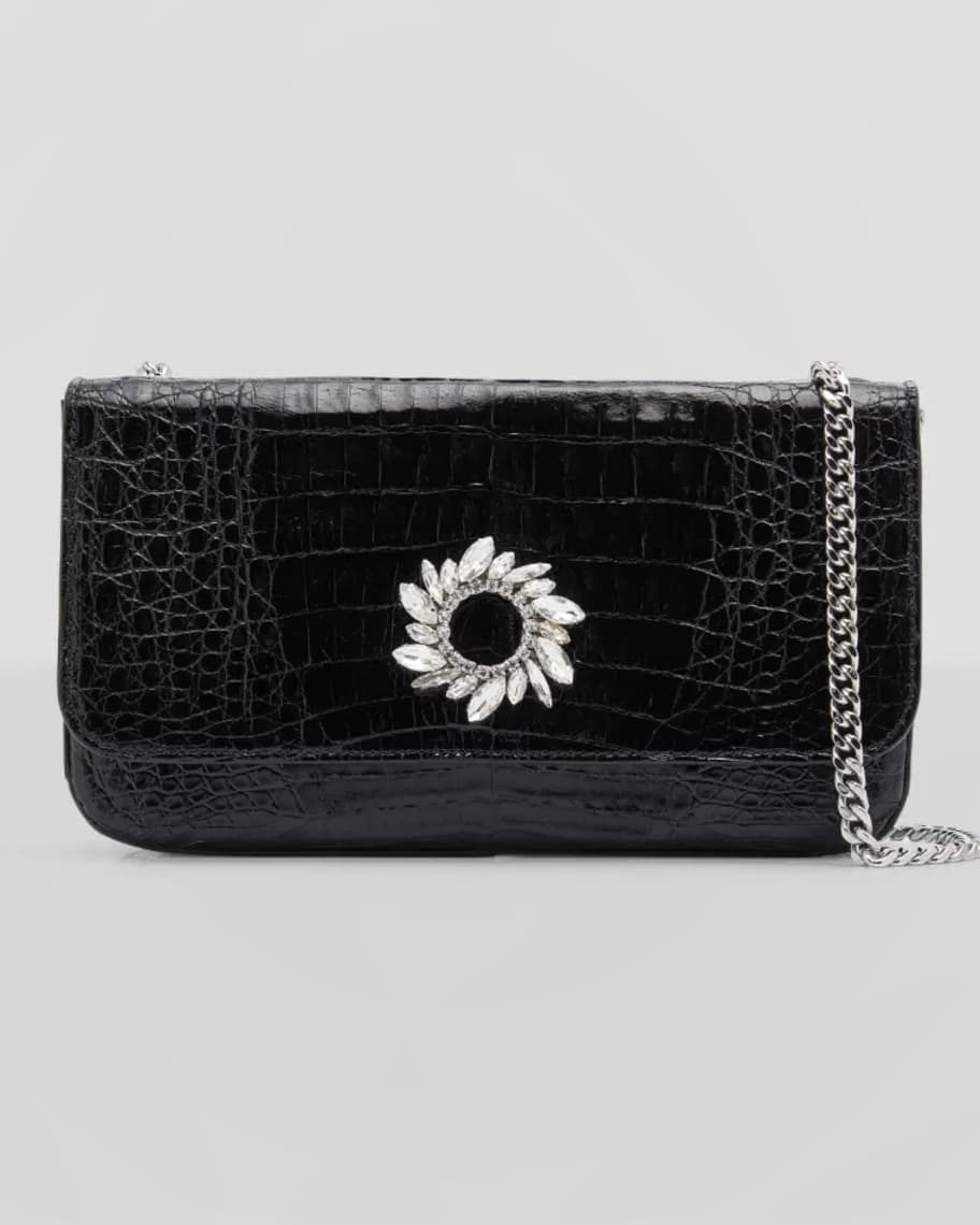 Maria Oliver Lauren Crystal Crocodile Crossbody Bag | Neiman Marcus