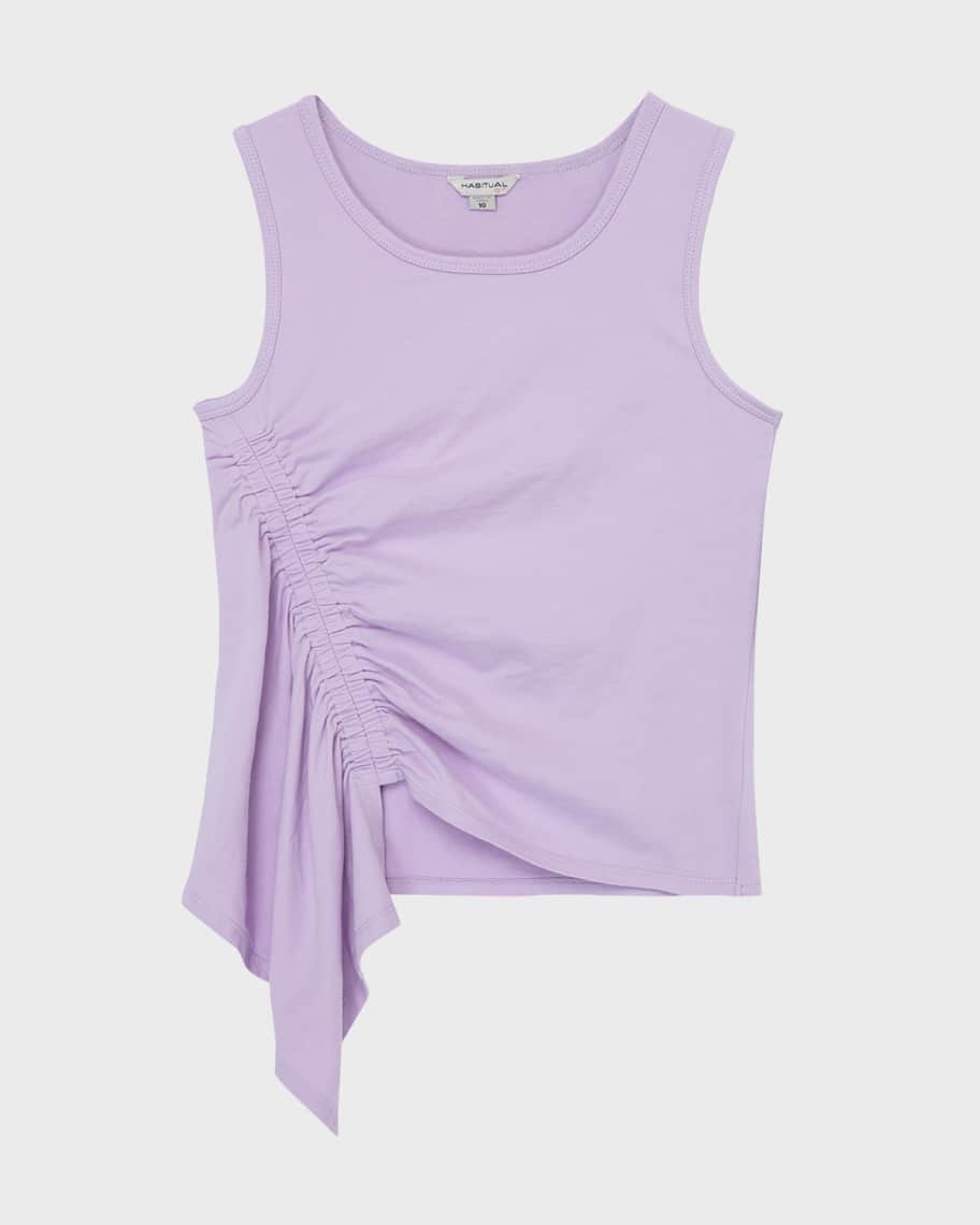 Habitual Girl's Ruched Gathered Knit Tank Top, Size 7-16 | Neiman Marcus