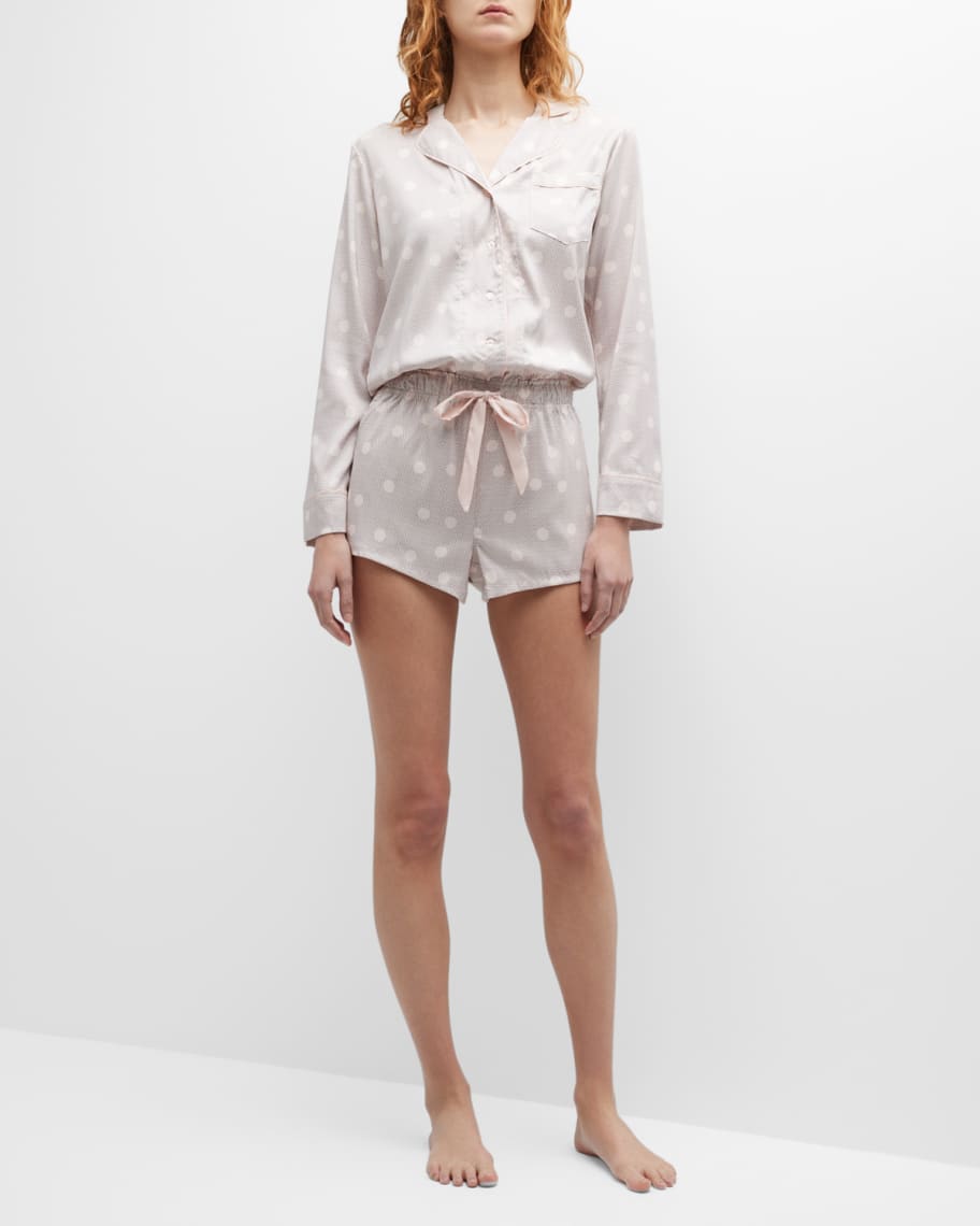 PJ Salvage Polka-Dot Button-Down Romper | Neiman Marcus