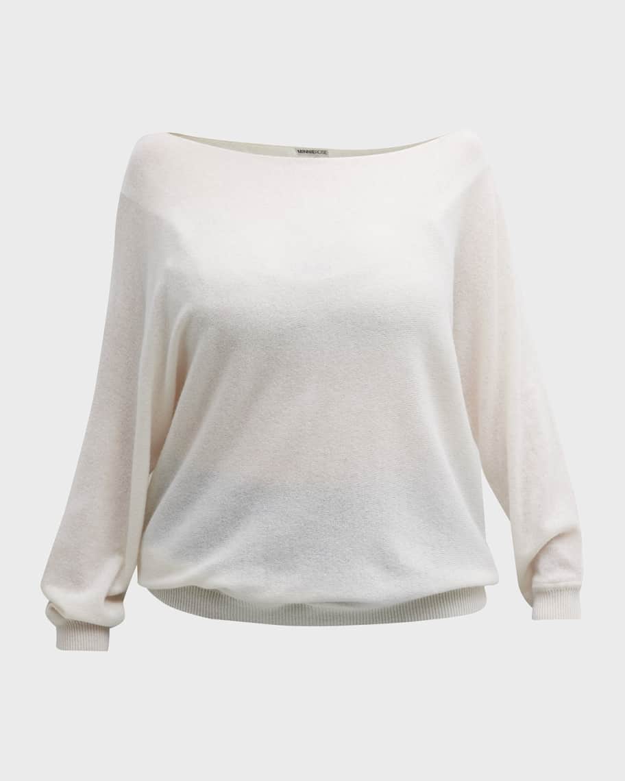 Minnie Rose Plus Plus Size Cashmere Off-Shoulder Sweater | Neiman Marcus