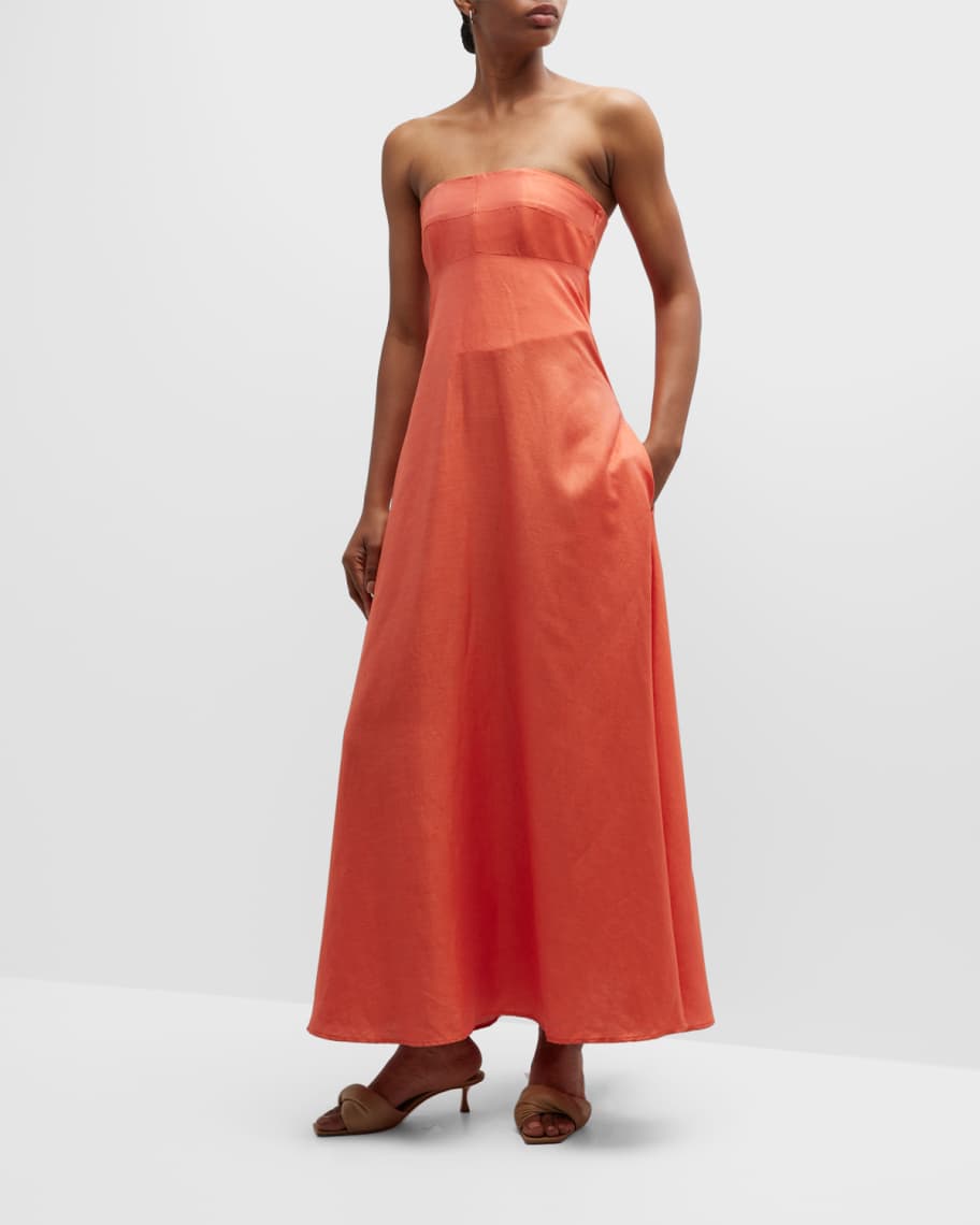 BONDI BORN Montenegro Strapless Empire Maxi Dress | Neiman Marcus