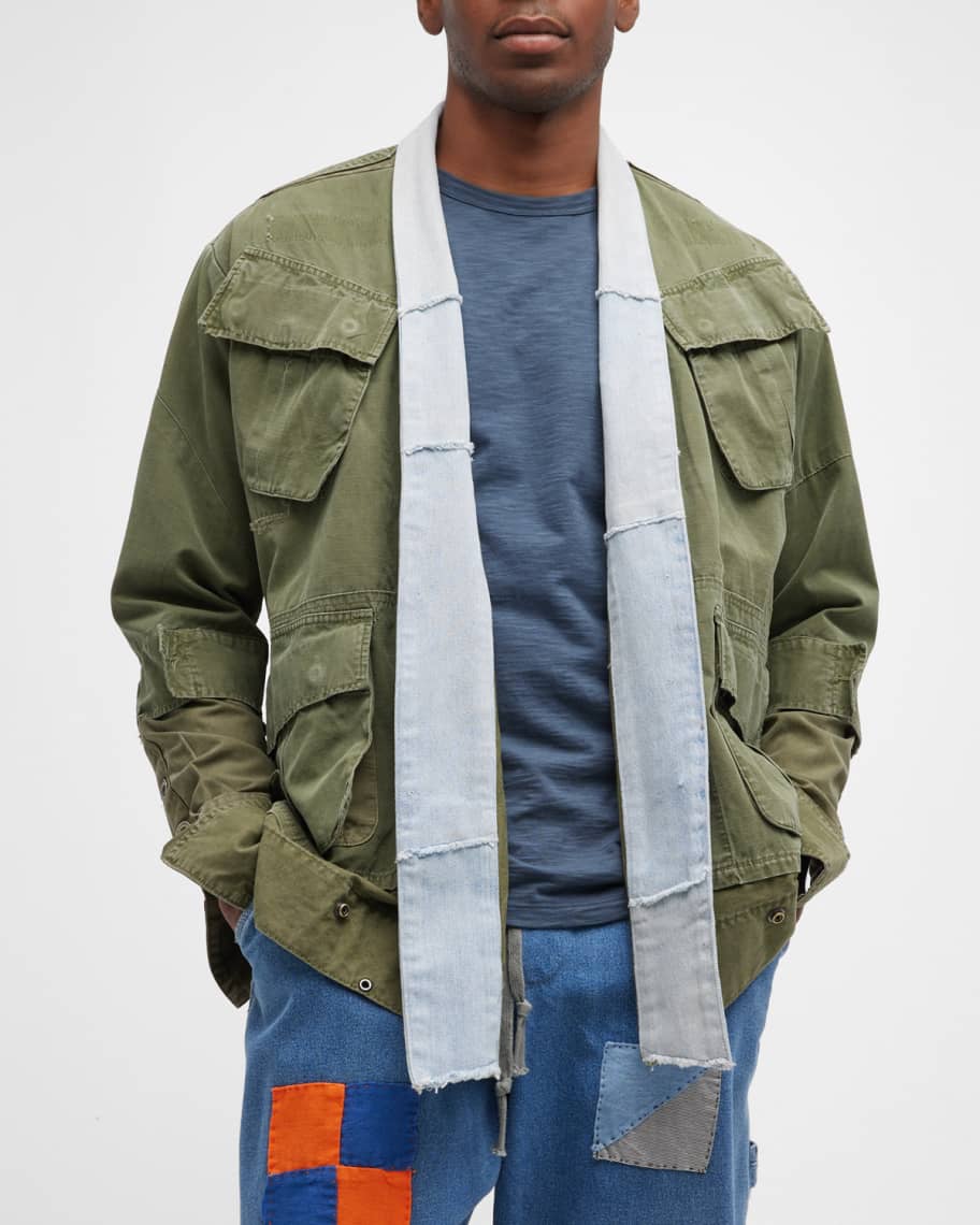 Greg Lauren Men's Jungle Shawl Jacket | Neiman Marcus