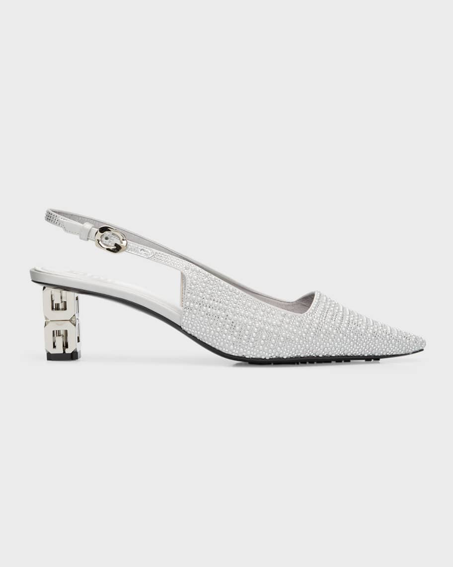Givenchy Beaded Cube-Heel Slingback Pumps | Neiman Marcus
