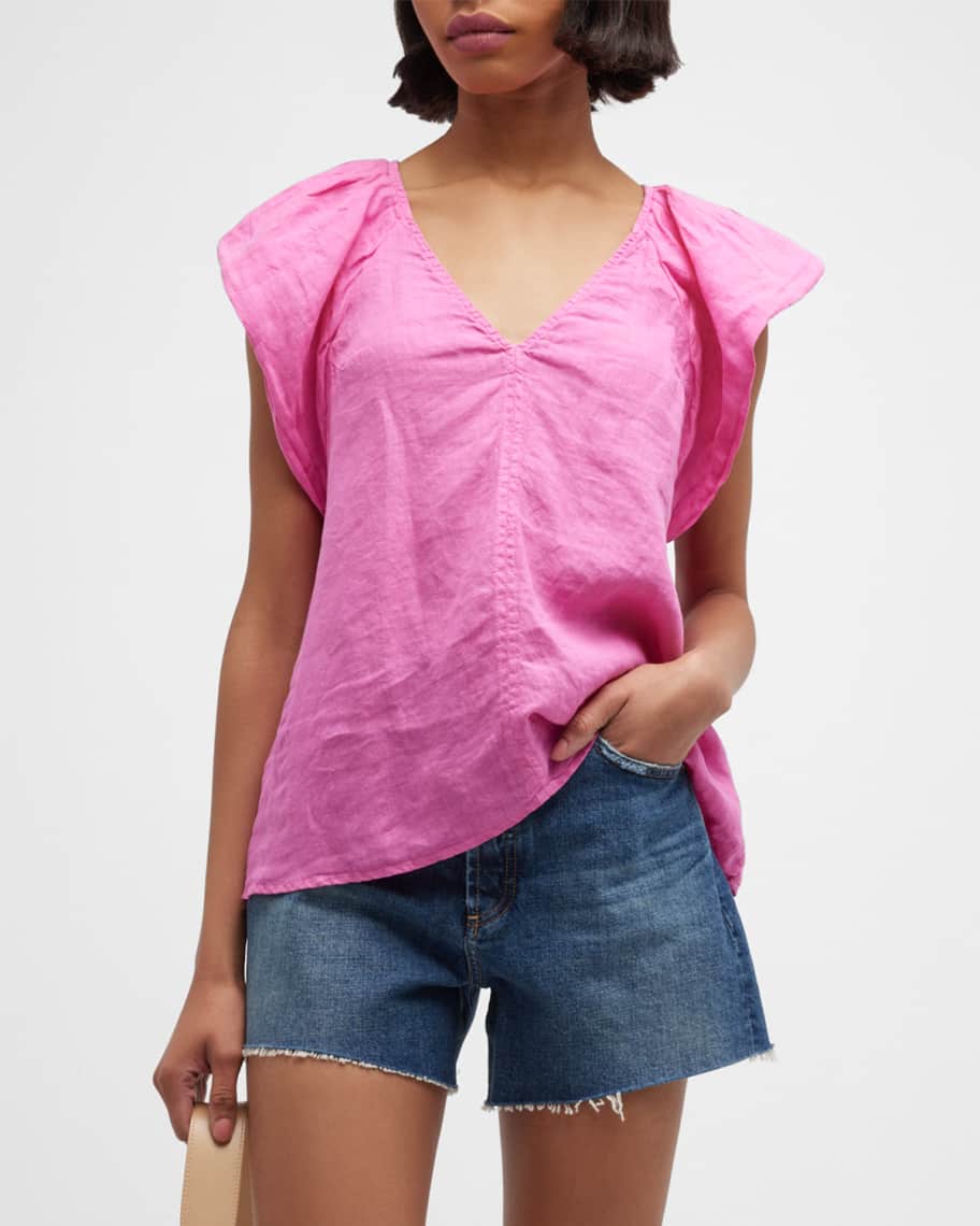 Velvet Ava Cotton Gauze Cap Sleeve Top Neiman Marcus