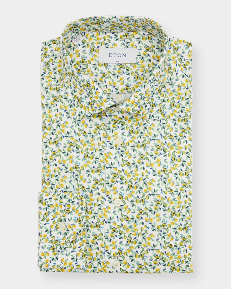 Eton Men's Slim Fit Twill Lemon Print Shirt | Neiman Marcus