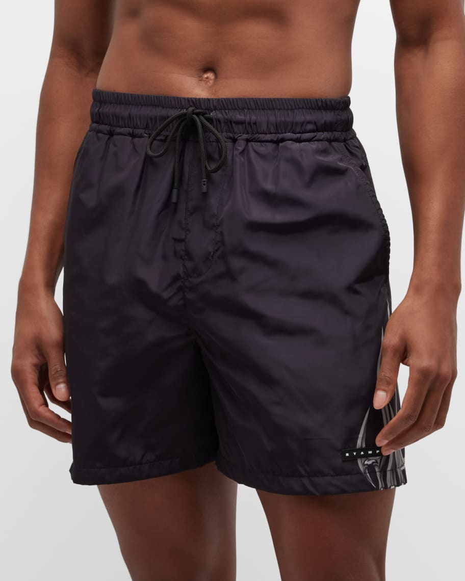 Stampd Men's Chrome Flame Swim Trunks | Neiman Marcus