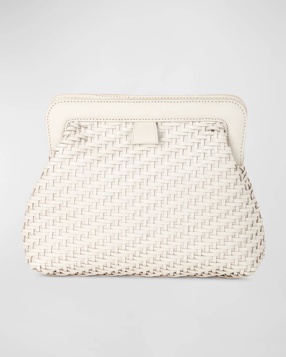 Rafe Fernanda Small Woven Leather Clutch Bag | Neiman Marcus