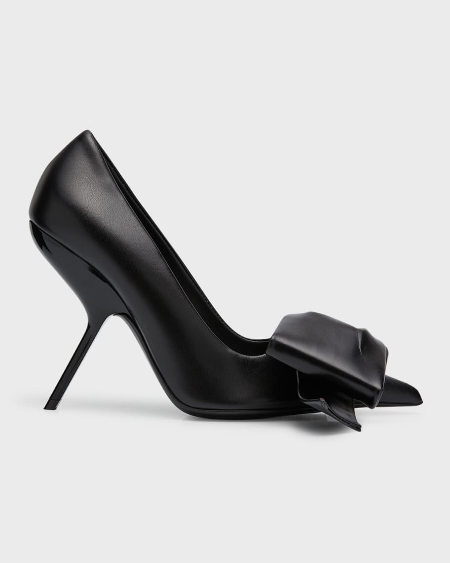 Ferragamo Erica Leather Bow Stiletto Pumps | Neiman Marcus
