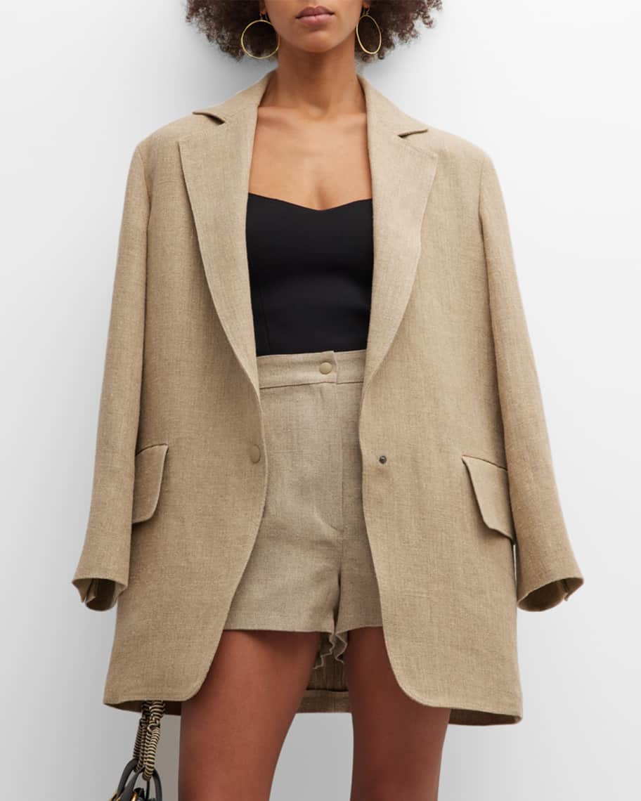 Max Mara Undici Oversize Linen Blazer Jacket | Neiman Marcus