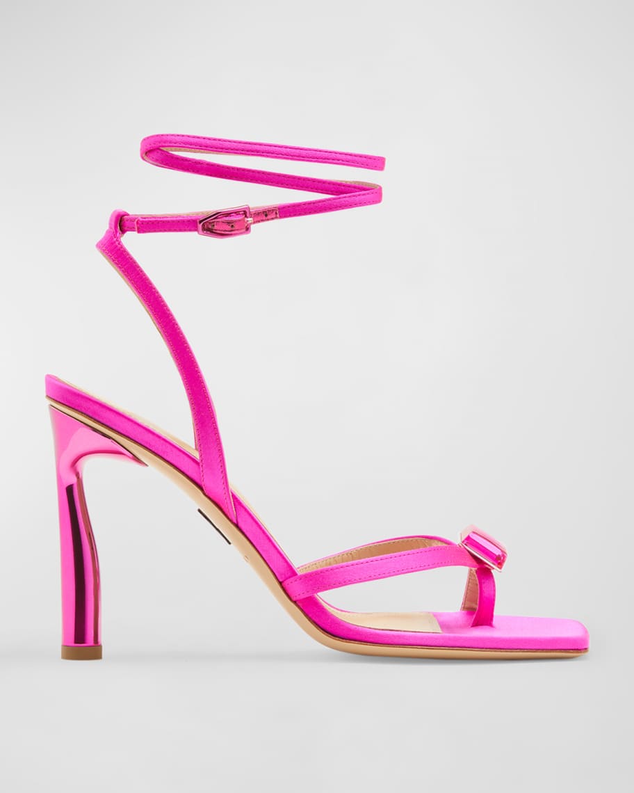 Paul Andrew Satin Cube Toe Ring Sandals Neiman Marcus