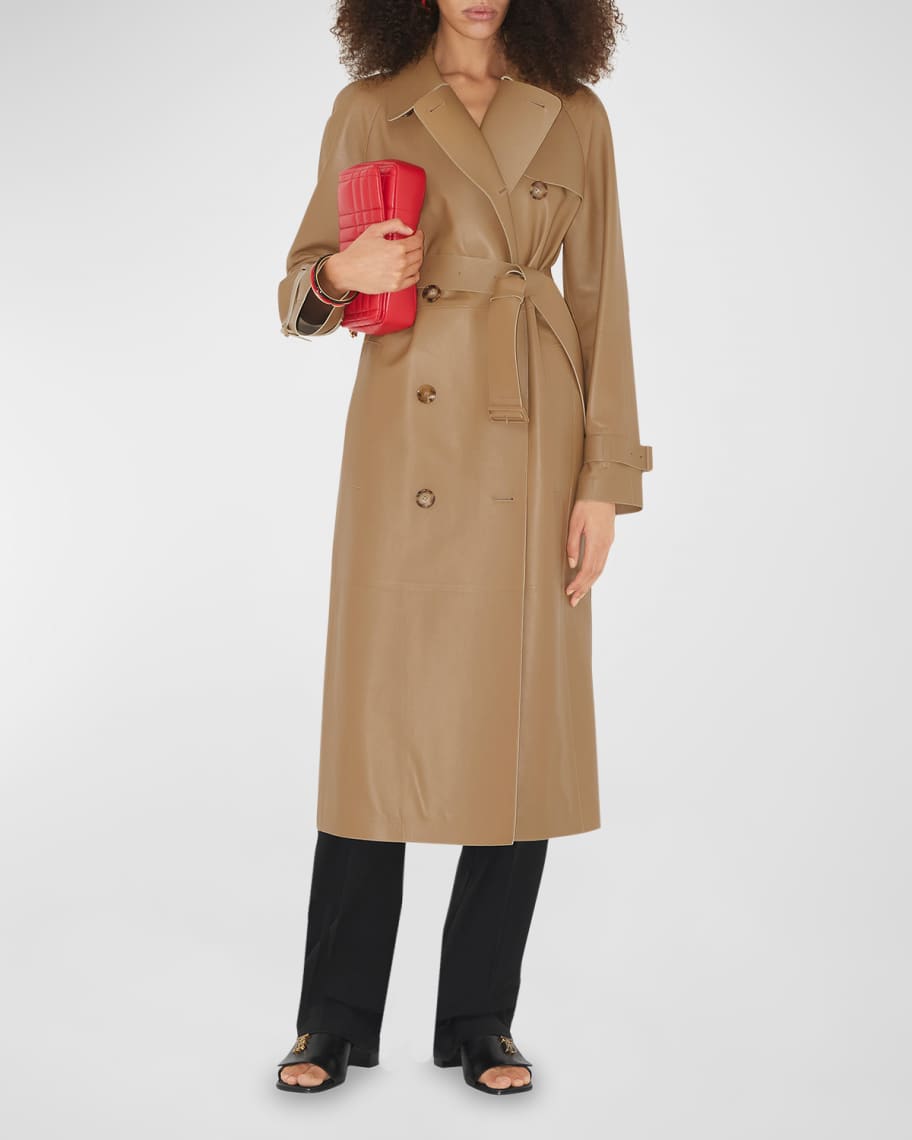Burberry Waterloo Leather Trench Coat | Neiman Marcus
