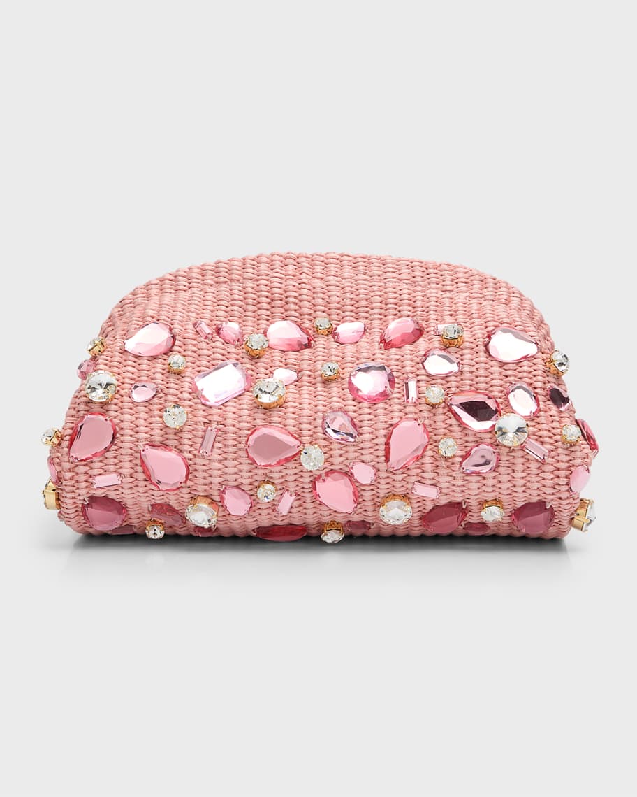 Gedebe Mama Crystal Raffia Clutch Bag | Neiman Marcus