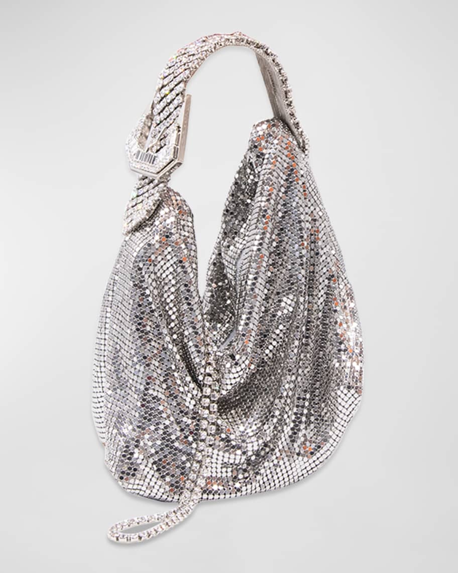 Gedebe Jill Embellished Metal Mesh Top-Handle Bag | Neiman Marcus