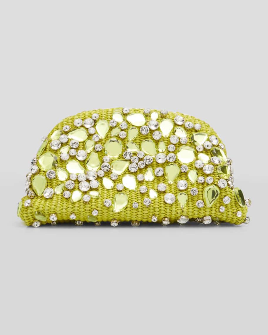 Gedebe Mama Crystal Raffia Clutch Bag | Neiman Marcus