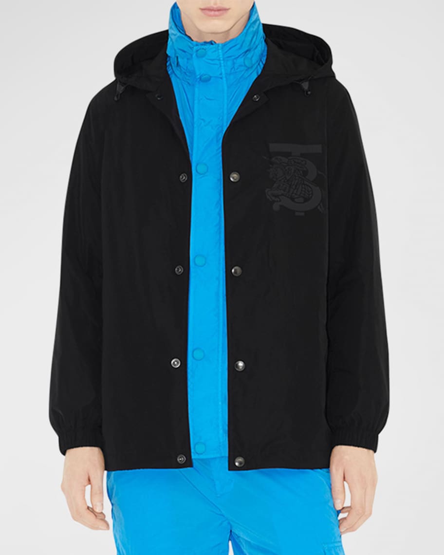 Burberry Men's TB Monogram Rain Jacket | Neiman Marcus