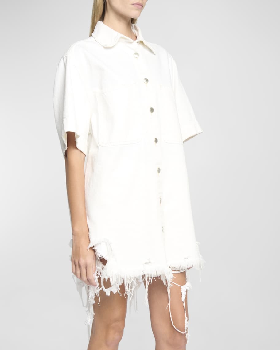 Stella McCartney Distressed Button-Down Shirt | Neiman Marcus