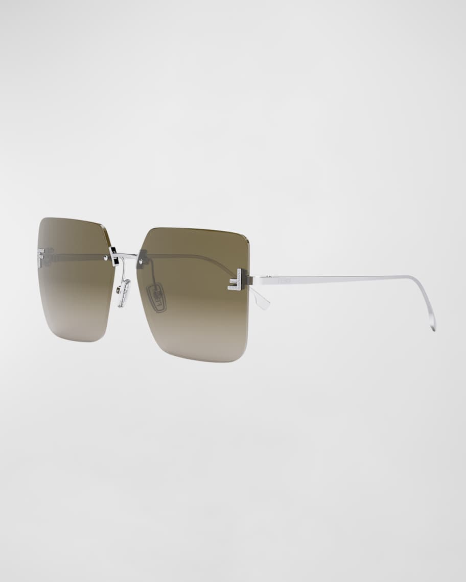 Fendi Rimless Square Metal Sunglasses | Neiman Marcus