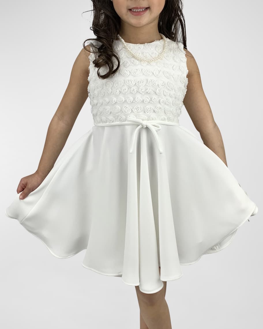 Helena Girl's Rosette Dress, Size 7-14 | Neiman Marcus