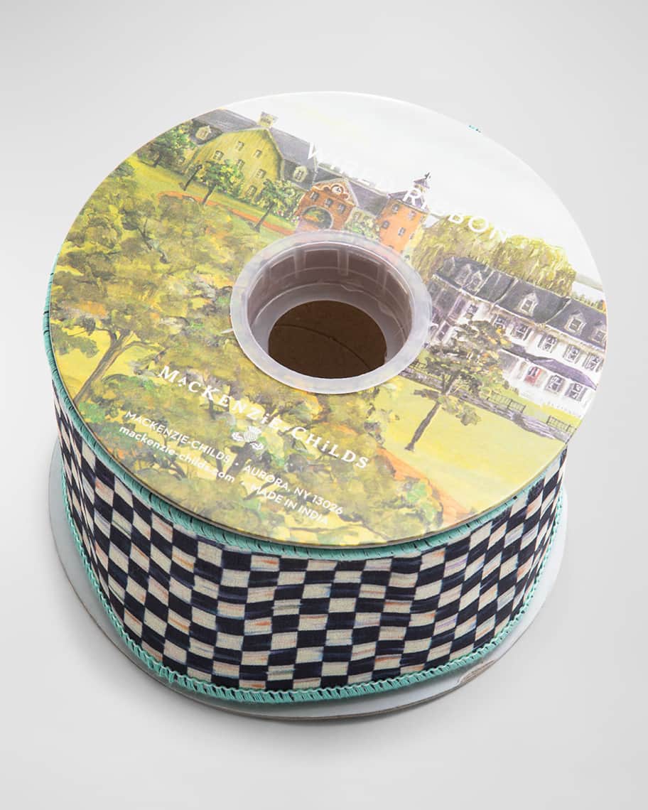 MacKenzie-Childs Courtly Check Ribbon, 2.5"W x 10 Yards | Neiman Marcus