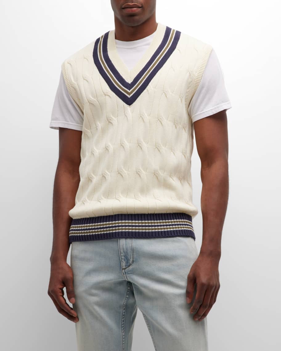Rag & Bone Men's Windsor Cable-Knit Sweater Vest | Neiman Marcus