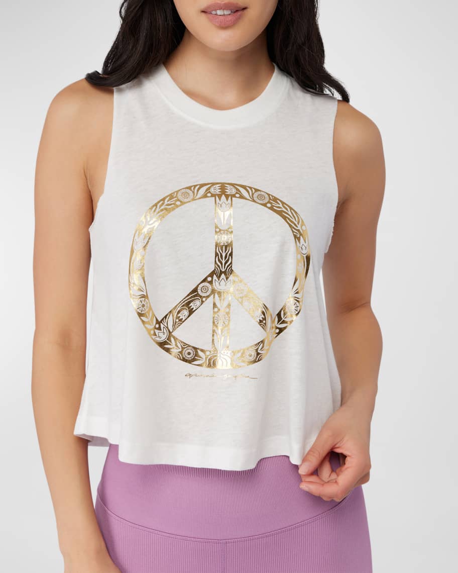 Spiritual Gangster Peace Cropped Tank Top | Neiman Marcus