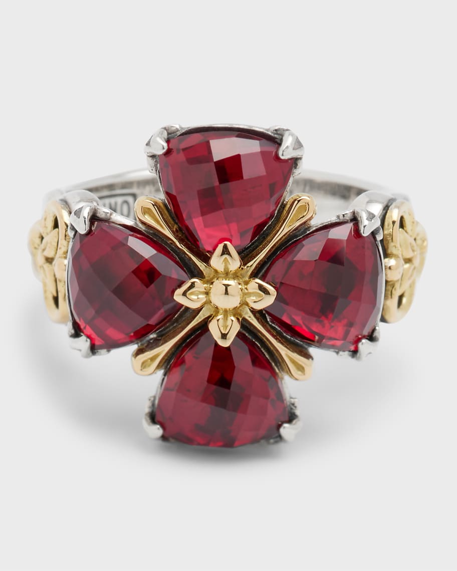 Konstantino Sterling Silver and 18K Gold Corundum Cross Ring | Neiman ...